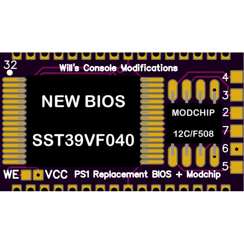 Sony Playstation 1 PS1 Replacement BIOS PCB